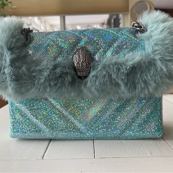 Kurt Geiger | Bags | Kurt Geiger Blue Clutch With Glittery Finish And ...